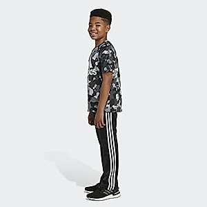 adidas Boys' Core-camo All Over Print Short Sleeve Tee (Big Kids), Black, X-Large (18/20)