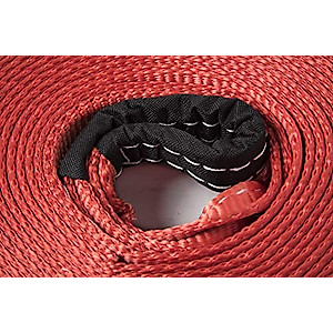 HiGear 9 Ton 2 Inch X 30 Ft. Polyester Tow Strap Rope 2 Loops 20,000lb Towing Recovery by Alfa Wheels (2in 30ft 2x30, Red)