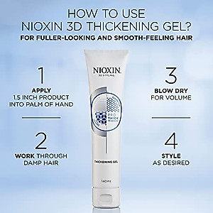 Nioxin Thickening Gel, Strong Hold and Texture for Thinning Hair, 5.13 oz