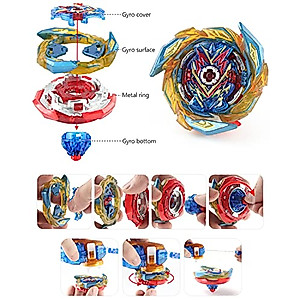Desamvap Bey Battling Tops Burst SuperKing Booster B-163 Brave Valkyrie EV' 2A with Bey Blade Launcher and Grip Battle Game Set Right Spin DB Layer System Gyro Toys Set Gifts for Kids Children Boys
