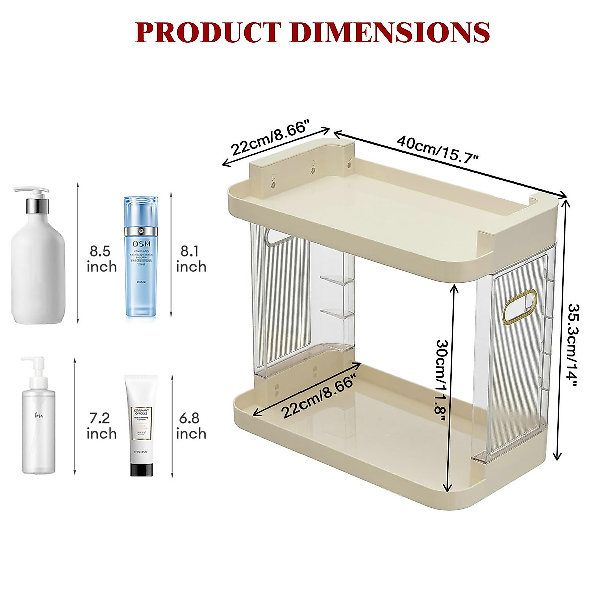 Bathroom Organizer Countertop,Counter Organizer for Bedroom,Makeup Skincare Organizer Perfume Tray,Multi-Purpose Vanity Shelf Organizer