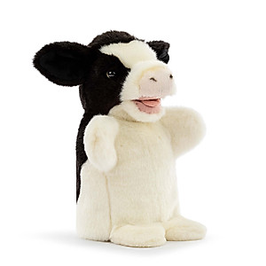 DEMDACO Animalcraft Black and White 11 Inch Stuffed Plush Puppet Clarabelle The Cow