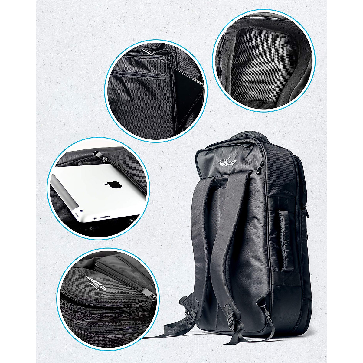 Journey Instruments Travel Guitar Gig Bag Backpack – BG003C Traveling Guitar Road Trip Premium Gig Bag – Premium 1680 Denier case HDPE foam padding Guitar Case – Fits All In One Guitar Case