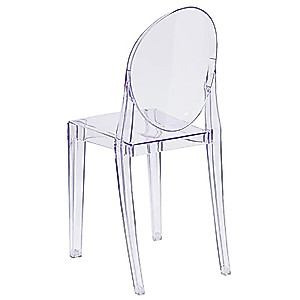 Flash Furniture 4 Pack Ghost Side Chair in Transparent Crystal