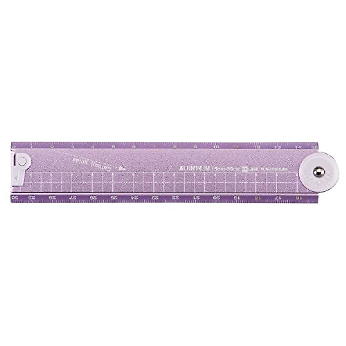 Kutsuwa XS05PU Folding Aluminum Ruler, 11.8 inches (30 cm), Purple