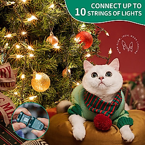 HEYFUNi Clear Christmas Lights 50Count 13Feet White Christmas Tree Lights Set, Incandescent Bulb Mini String Lights for Indoor Outdoor Tree Party Weeding Home Xmas Holiday Decorations,Green Wire