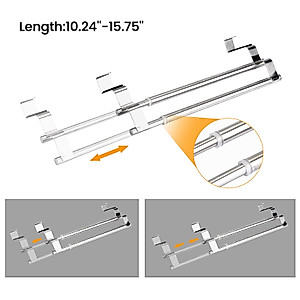 Adjustable Layer Towel Bar, Over The Door Towel Rail, Stainless Steel Telescopic Towel Holder Rack Hanger Organizer with Easy Installation for Bathroom Kitchen