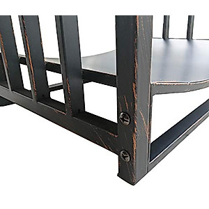 Everflying Wrought Iron Log Rack, Firewood Storage Holder, Heavy Duty Log Bin, Fireside Log Carrier for Fireplace Stove Accessories