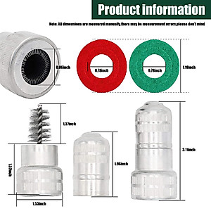 Yumfugu 2 PCS Car Power Terminal Cleaning Brush Washer Set, Stainless Steel Pile Head Brush Positive Negative Fiber Protection Washers, Protection Accessories, for Most Models (Silver & Green & Red)