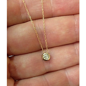 1/4 Ct Diamond Solitaire Bezel Pendant Available in 14k White Or Yellow Gold