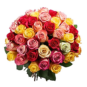 100 Assorted Roses- Fresh Cut Flowers- 4 Colors (OM)