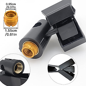 Cheerock 4pcs Microphone Clips with 5/8 Inch Male to 3/8 Inch Mic Clip Adapter, Universal Mic Clip for Microphone Mount, 180° Front-To-Back Rotation Mic Holder Clamp for Mic Stand