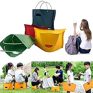 Portable Folding Step Stool-Lightweight Chair is Sturdy Enough to Support Adults and Safe Enough for Kids. Easy to Store and Use. for Kitchen, Bathroom, Bedroom,Beach,Kids or Adults. (Green Chair)