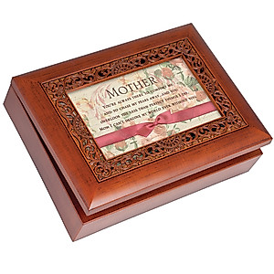 Cottage Garden Mother Woodgrain Ornate Music Box Plays Wind Beneath My Wings