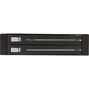 StarTech.com 2 Drive 2.5in Trayless Hot Swap SATA Mobile Rack Backplane - Dual Drive SATA Mobile Rack Enclosure for 3.5 HDD (HSB220SAT25B),Black
