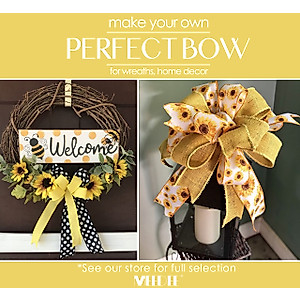 MEEDEE Yellow Burlap Ribbon 1.5 Inch Yellow Ribbon Wired Daffodil Yellow Ribbon Yellow Burlap Wired Ribbon for Yellow Fall Wreath, Gift Wrapping, Garland, Bows Making, Party Decorations(10 Yards)