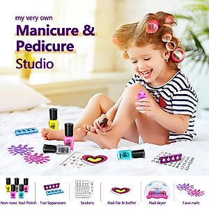 Kids Spa Kit for Girls Toy - Nail Polish Set for Girls Gifts 7-12 - Foot Spa Day Girl for Manicures Pedicure - Nail Art Salon Kit Christmas Birthday Gift for 6 7 8 9 10-12 Years Old (Kids Edition)