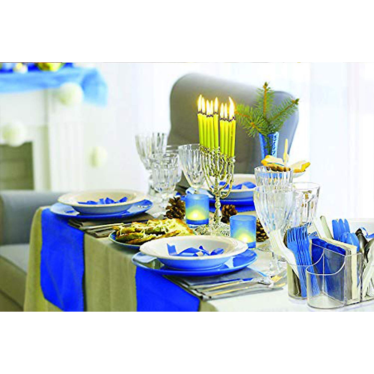 Tiger Chef 5 Compartment Clear Utensil Caddy. Organizer for Silverware Napkins Cups Tabletop Condiment for Dining Table Party Buffet Entertaining Picnics BBQ