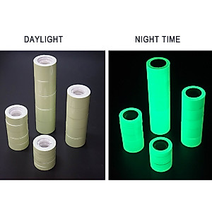 DUOFIRE Glow in The Dark Tape, Luminous Tape Sticker,9.84' Length x 0.47" Width (1.2cmx300cm) High Luminance Glow Removable Waterproof Photoluminescent Glow in The Dark Safety Tape