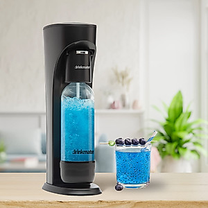 Drinkmate OmniFizz Sparkling Water and Soda Maker, Carbonates Any Drink, PARTY PACK - Includes two 60L CO2 Cylinders, three Carbonation Bottles, and two Fizz Infusers (Matte Black)