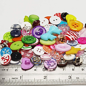 Chenkou Craft Random 100pcs Small Plastic Buttons DIY Sewing Craft Accessory (Mix)