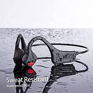 YouthWhisper Bone Conduction Headphones Bluetooth, Wireless Open-Ear Headset with Microphones,Titanium Lightweight Sweat Resistant, Answer Phone Call Sports Earphones for Running Hiking Bicycling