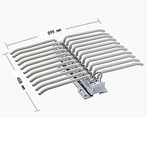 Pull Out Pants Rack 22 Arms Trousers Hangers Steel Sliding Rail Clothes Organizers Towel Scarf Trousers Tie Storage for a DIY Closet (Color : White+Beige Flocking)