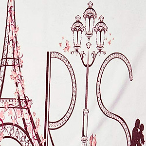 Naanle Chic Romantic French Paris Eiffel Tower Butterfly Luxury Soft Large Decorative Hand Towels Multipurpose for Bathroom, Hote, Gym and Spa (16" x 30",White)