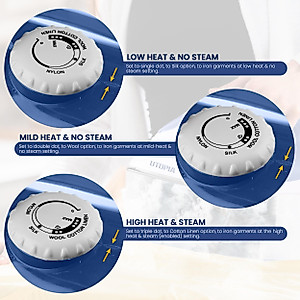 Utopia Home Steam Iron for Clothes With Non-Stick Soleplate - 1200W Clothes Iron With Adjustable Thermostat Control, Overheat Safety Protection & Variable Steam Control (Blue)