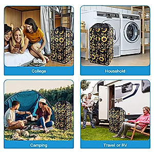 Bukere Laundry Hamper, Extra Large 2 in 1 Laundry Backpack Bag for College Students Dorm Essentials, Adjustable Shoulder Straps, Freestanding Laundry Basket for Apartment, Laundromat, Travel