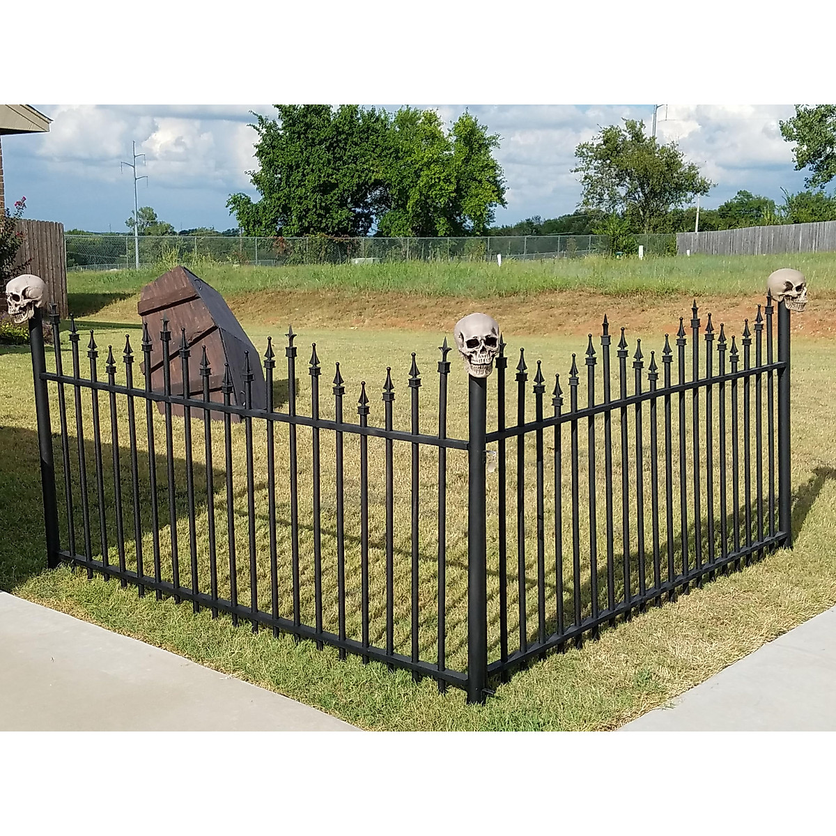 Retrospec Creations 50 Each for 5/8” Black Plastic Finial Tops for Iron Picket Fence 4-Sided Spire – #1-58