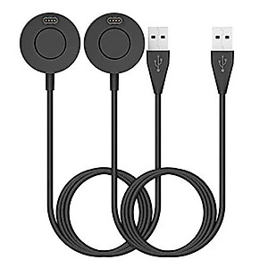 2-Pack Charger Compatible with Garmin Venu 2/Venu Sq 2/Venu Sq/Venu/Venu 2 Plus/Venu 2S Charger Cradle Dock Replacement Portable Charging Station + USB Cable Cord