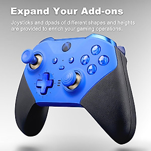 Complete Component Pack for Xbox Elite Controller Series 2 - Accessories Includes 1 Controller Carrying Case, 1 Charging Dock, 4 Thumbsticks, 4 Paddles, 1 Adjustment Tool and 1 Charging Cable(BLUE)