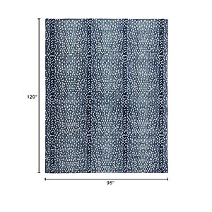 Restoration and Renovation Antelope Cheetah Blue Animal Contemporary Handmade 100% Woolen Area Rugs & Carpets (Blue, 6x9)