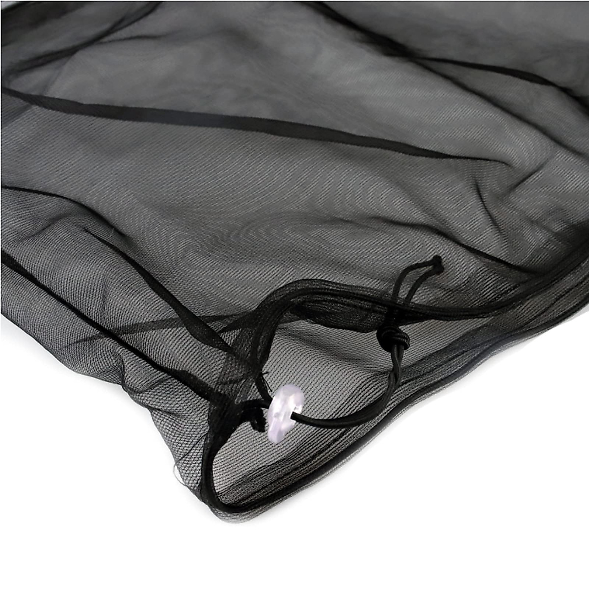 Bird Cage Seed Catcher, Large Airy Gauze Seeds Bird Cage Cover Guard Adjustable Bird Cage Cover Birdcage Seed Feather Catcher Universal Birdcage Parrot Bird Nylon Mesh Net Cover(L-118x16 in, Black)