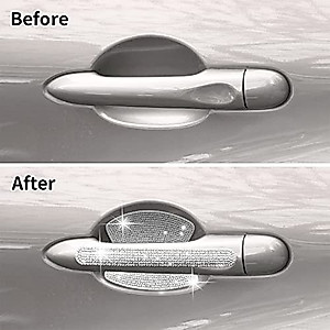 Vaincre Bling Car Door Handle Protector 10PCS Rhinestone Car Door Handle Scratch Protector, Bling Car Accessories Fit Most Cars, Vehicles, Car Side Rearview Mirror