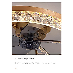 AAXYZX 50CM Modern LED Ceiling Fan Lights European-Style Simple Invisible Bedroom Dining Room Living Room Fan Lamps 3 Color Changeable,Luxury Lamp