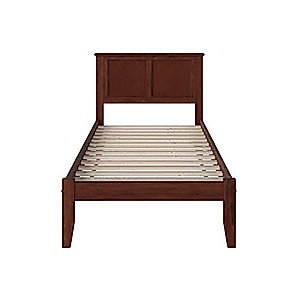 Atlantic Furniture Madison Platform Bed with Open Foot Board, Twin XL, Walnut (AR8611004)