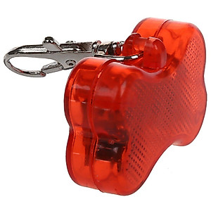 Generic Flashing Flasher Blinking Led Bone Shape Dog Cat Tag Pet Collar Light Red| Nice, 1个