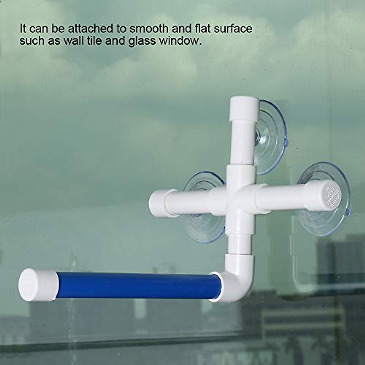 Bird Shower Perches with Strong Suction Cup Parrot Plastic Pipe Stand Toy for Macaw African Greys Budgies Parakeet