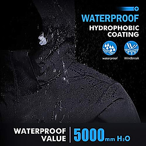 CAMEL CROWN Womens Waterproof Ski Jacket 3-in-1 Windbreaker Winter Coat Fleece Inner for Rain Snow Hiking Outdoor Black