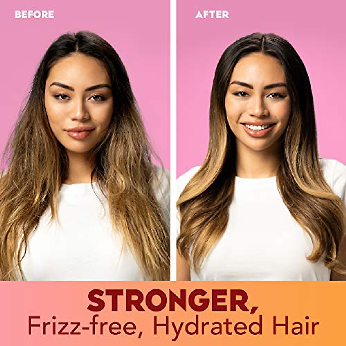OGX Frizz-Free + Keratin Smoothing Oil Shampoo, 5 in 1, for Frizzy Hair, Shiny Hair