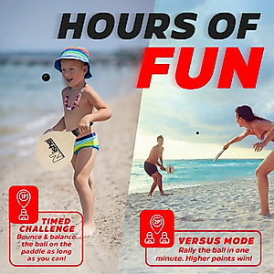 Nisha - Paddle Ball Set, Complete Smash Ball Set with 2 Pro Smash Balls, 2 Smash Rackets and Paddle Grips, Interactive Indoor, Outdoor and Beach Paddle Ball Game, Comes in a Durable Plastic Case