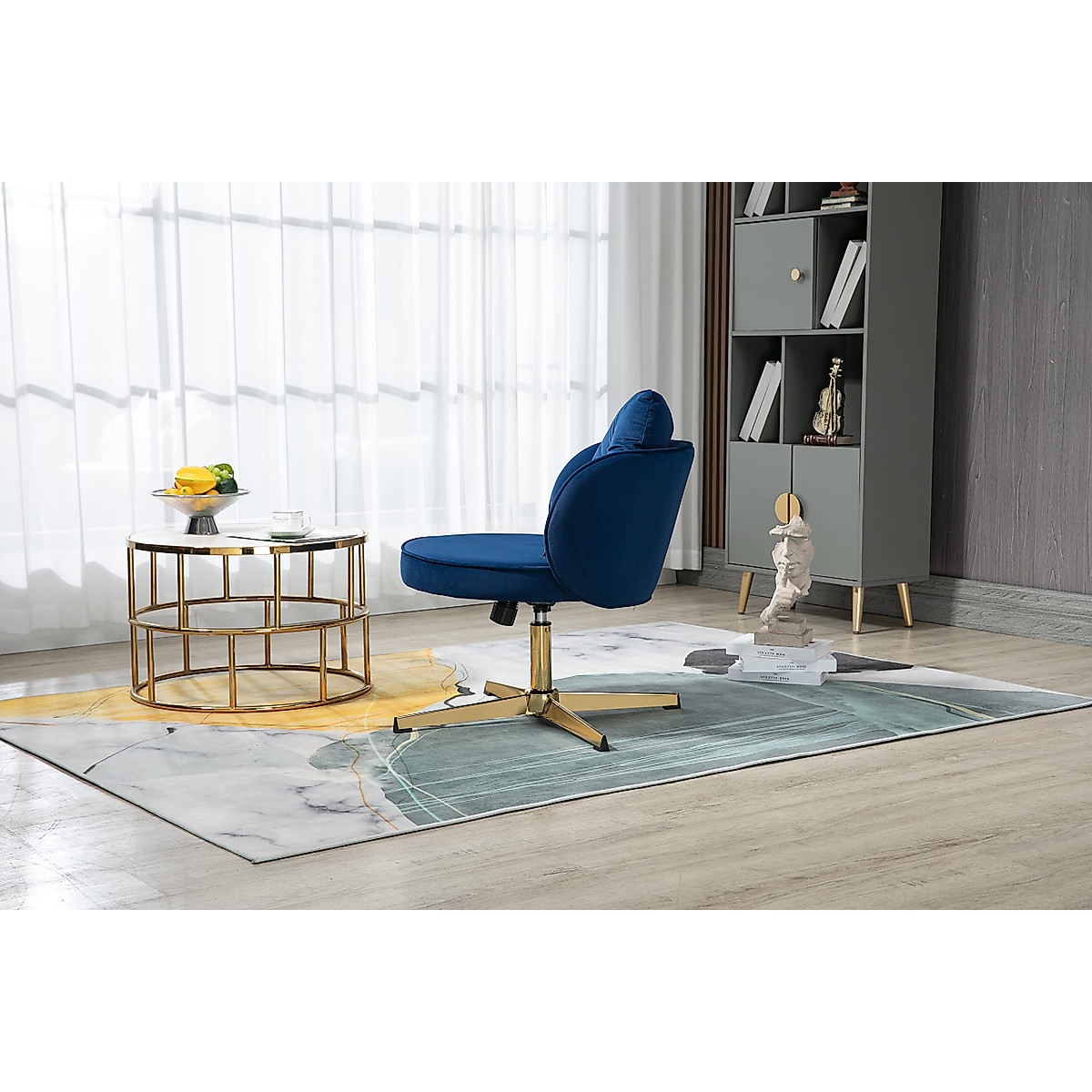 COOLMORE Home Office Desk Chair, Vanity Chair, Modern Adjustable Home Computer Executive Chair Swivel Task Chair for Small Space, Living Room, Make-up, Studying