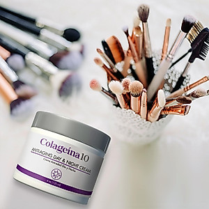 Colageina 10 Anti-Aging Day & Night Cream - Reduce the Appearance of Fine Lines & Wrinkles with Hydrolyzed Collagen and Hyaluronic Acid - 4 oz (120 ml)