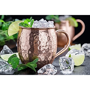 Copper Barrel Mug for Moscow Mules - 16 oz - 100% Pure Copper Mug by Alchemade - Includes FREE E-Recipe book