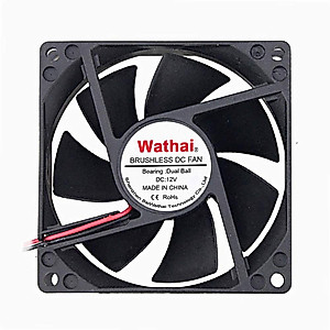 Wathai 80mm x 25mm DC Brushless Case Cooling Fan 12V 0.35A Ball Bearing 4500RPM High Speed