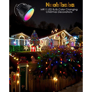 Noobibaba MR11 LED Bulb Color Changing GU4 LED Bulb MR 11 LED Landscape Light Bulbs 3W 12V Bi-Pin Base Warm White RGB Colors (2 Bulbs and a Remote)