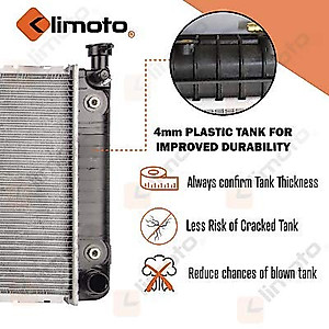 Klimoto Radiator | Compatible with Cadillac CTS 2008-2014 3.0L 3.6L V6 | Compatible with GM3010521 25789911 615343283210 13108 DPI13108