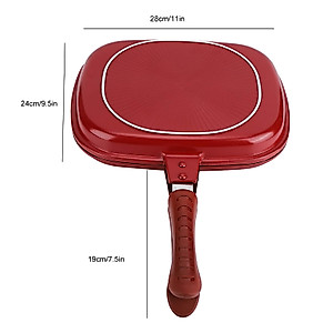 Double Side Grilled Pan, Non‑Stick Aluminium Double Grill Pan Sandwich And Panini Maker Fry Pan for Barbecue, Chicken and Fish